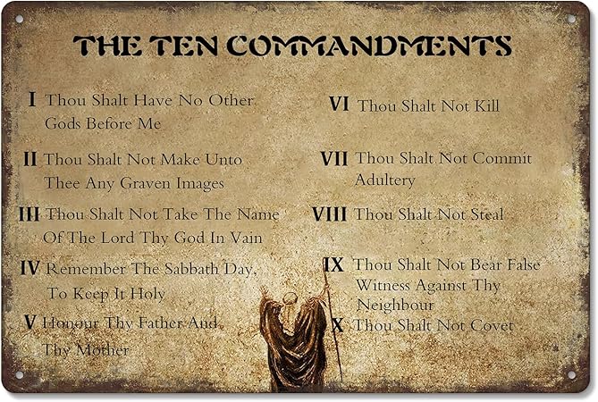 Amazon.com: Vintage Ten Commandments Wall Decor,Antique Bible Verse ...