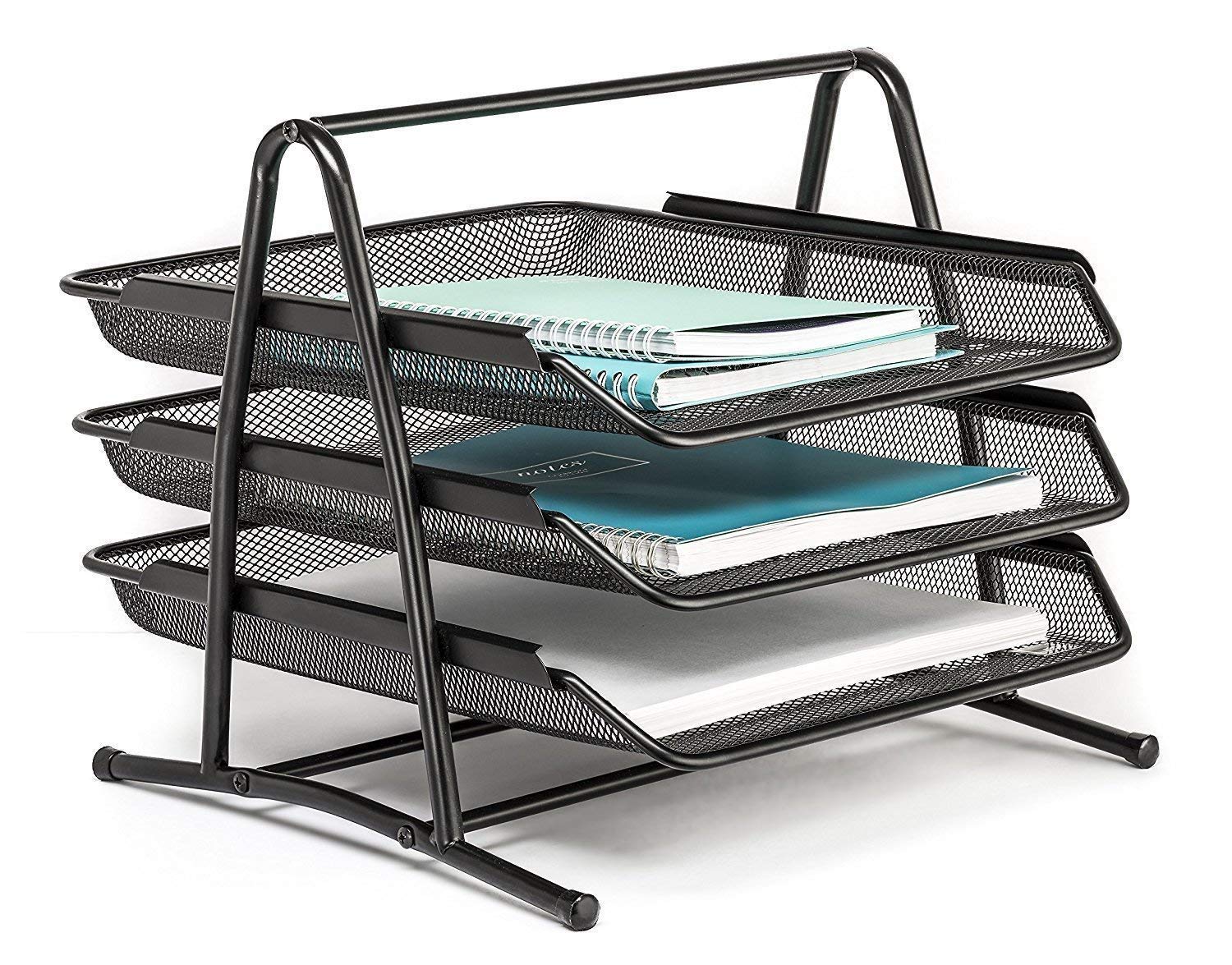 Hetarmi File-Paper-Magzine- 3 Tier Metal Mesh Holder Rack : Amazon.in ...