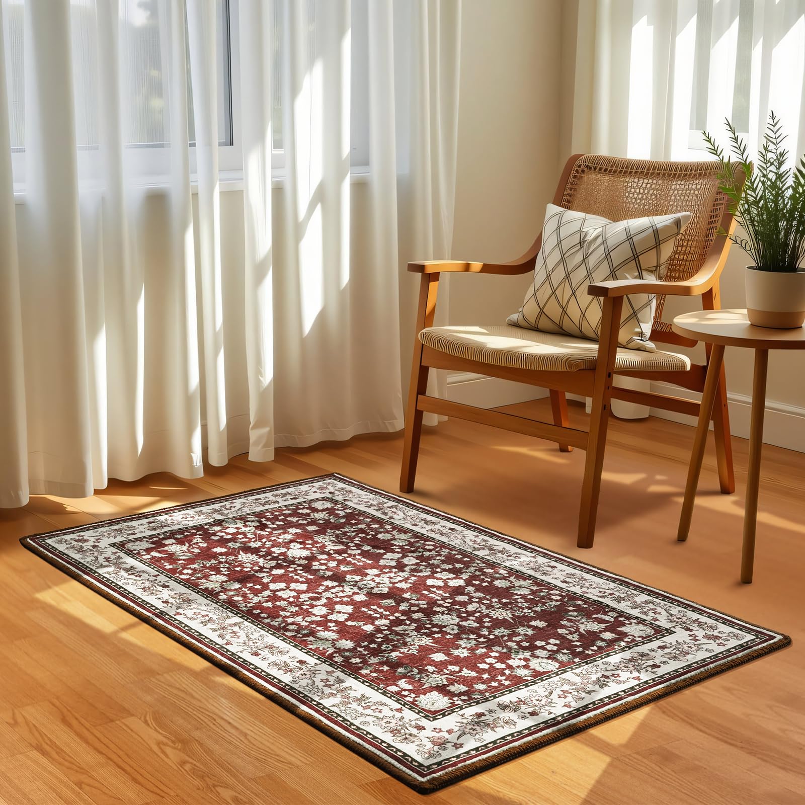 Amazon.com: Softlife 2x3 Small Floral Rugs for Entryway Machine ...