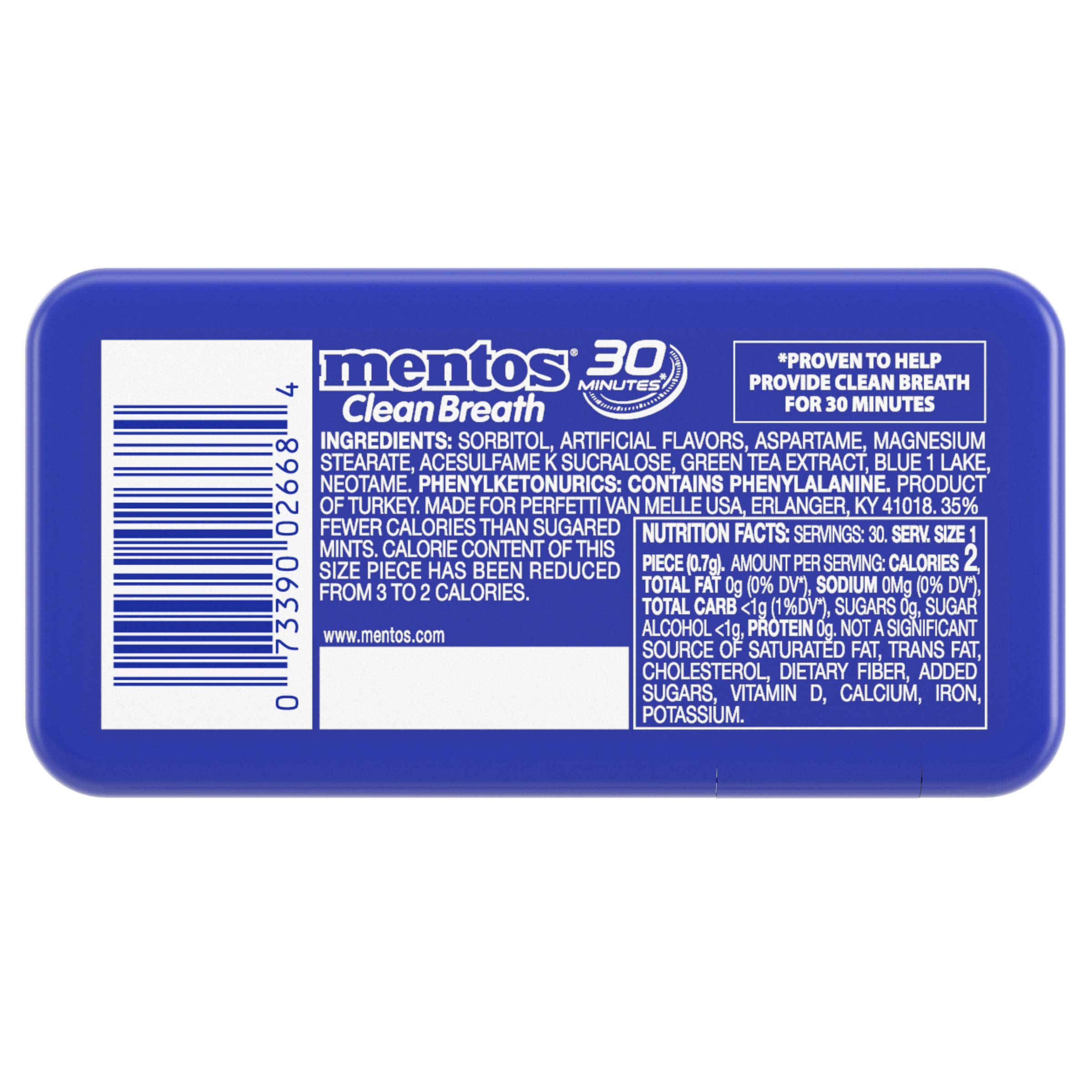 Mentos Clean Breath Hard Mints Sugar Free Candy, Peppe...B07N7KT7XD ...