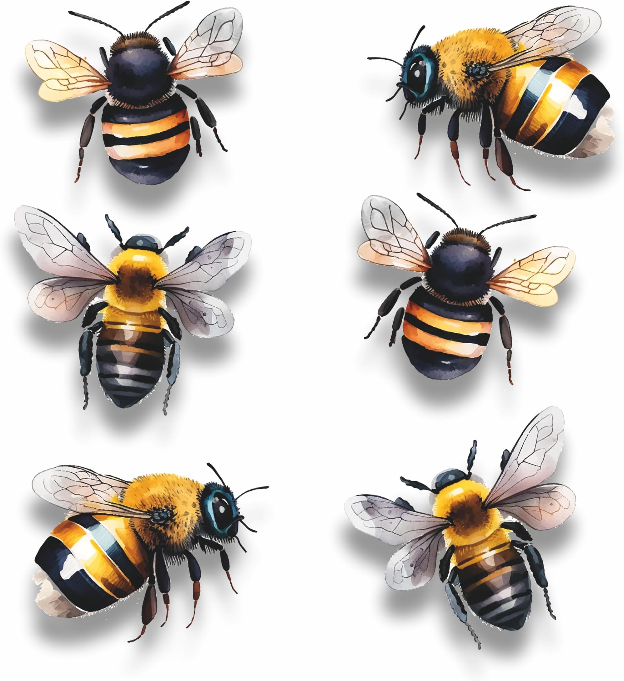 Bumble Bees Pack of 10 Vinyl Decal Sticker Car Wall Laptop Campervan ...