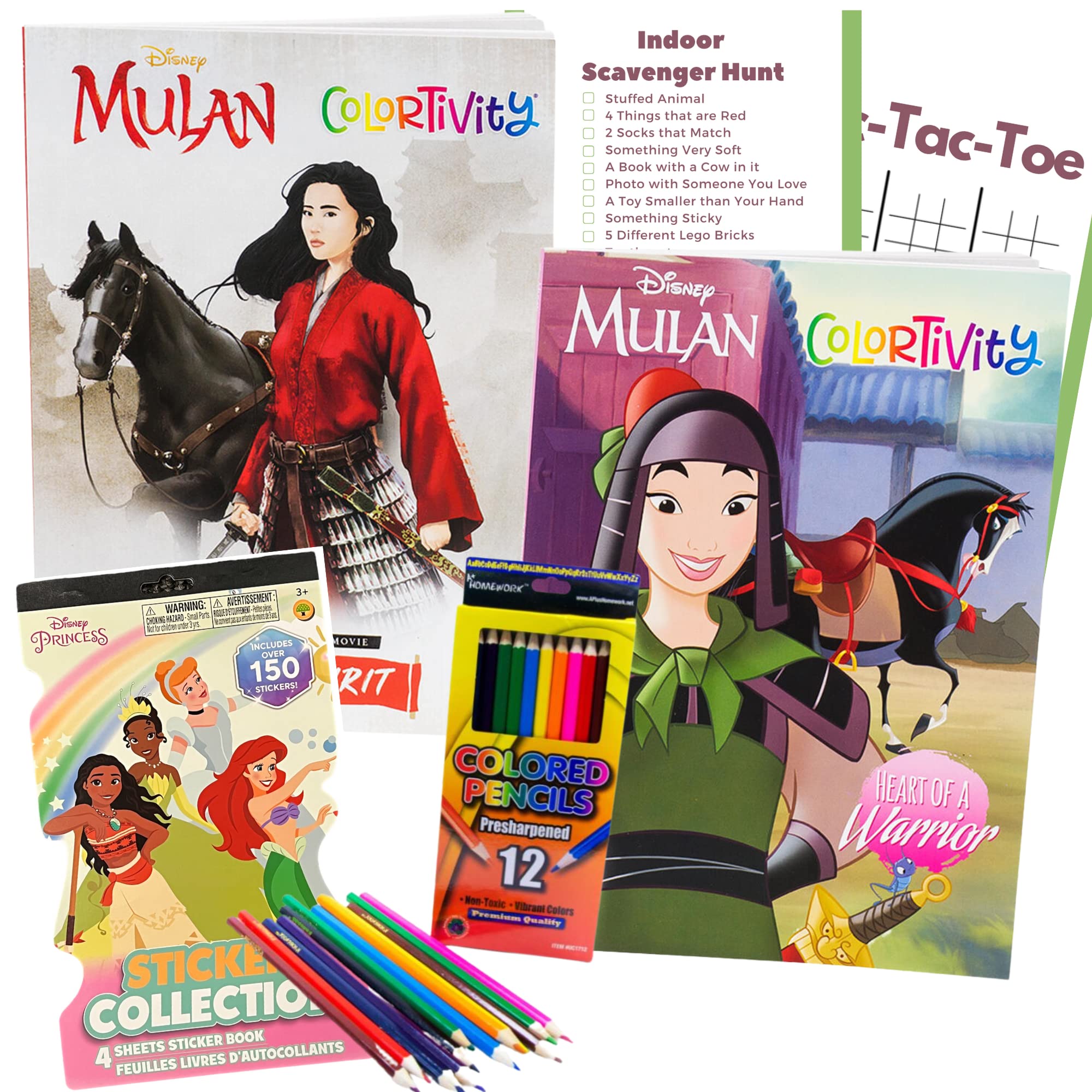 Disney Mulan Coloring Book Set Bundle With 12 Coloring Pencils ...