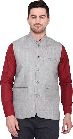Amazon.com: ZAREENVALA Men's Jawahar-Cut Nehru Jacket for Men Dress ...
