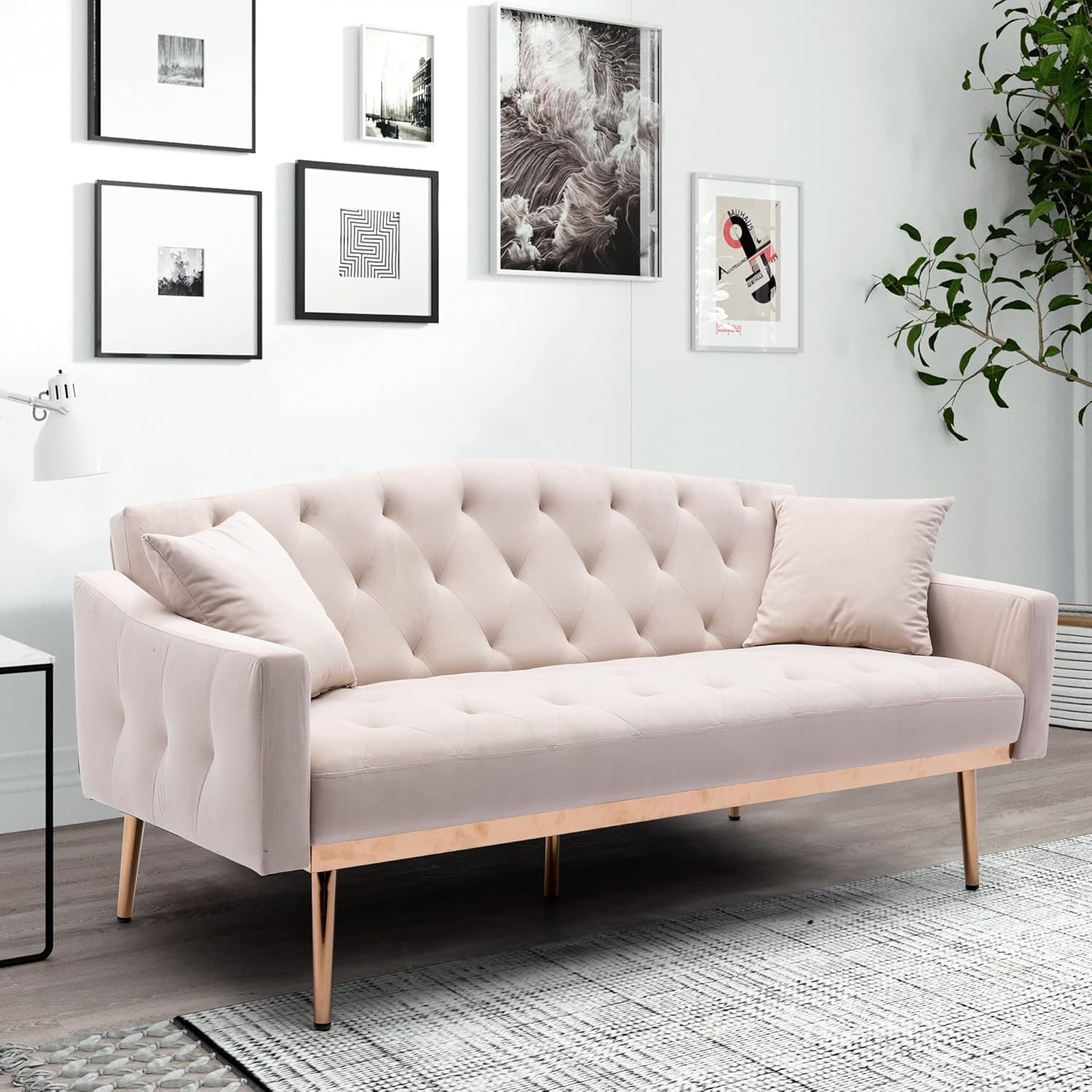 Amazon.com: SZLIZCCC 65inch Loveseat Sofa Chair,Button Velvet Sofa ...