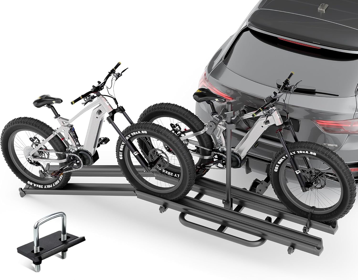 OBNAUX 2 EBike Rack with Ramp, 2" Hitch Mounted Carrier Bike Racks ...