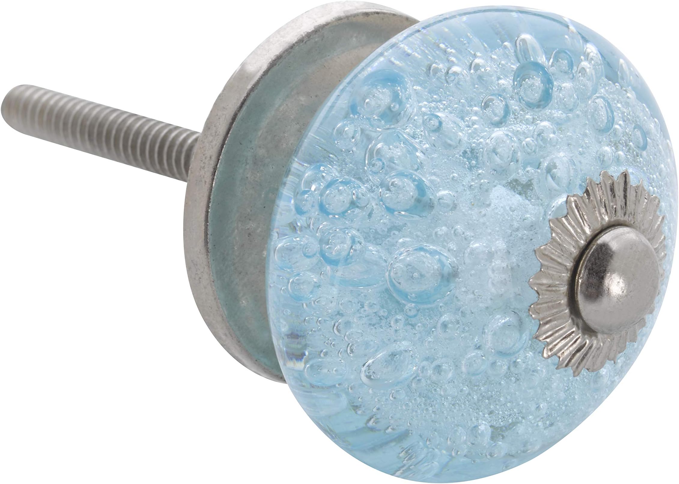 Shabby Restore Aqua Blue Bubbles Glass Dresser Drawer, Kitchen Cabinet or Door Knob Pulls ...