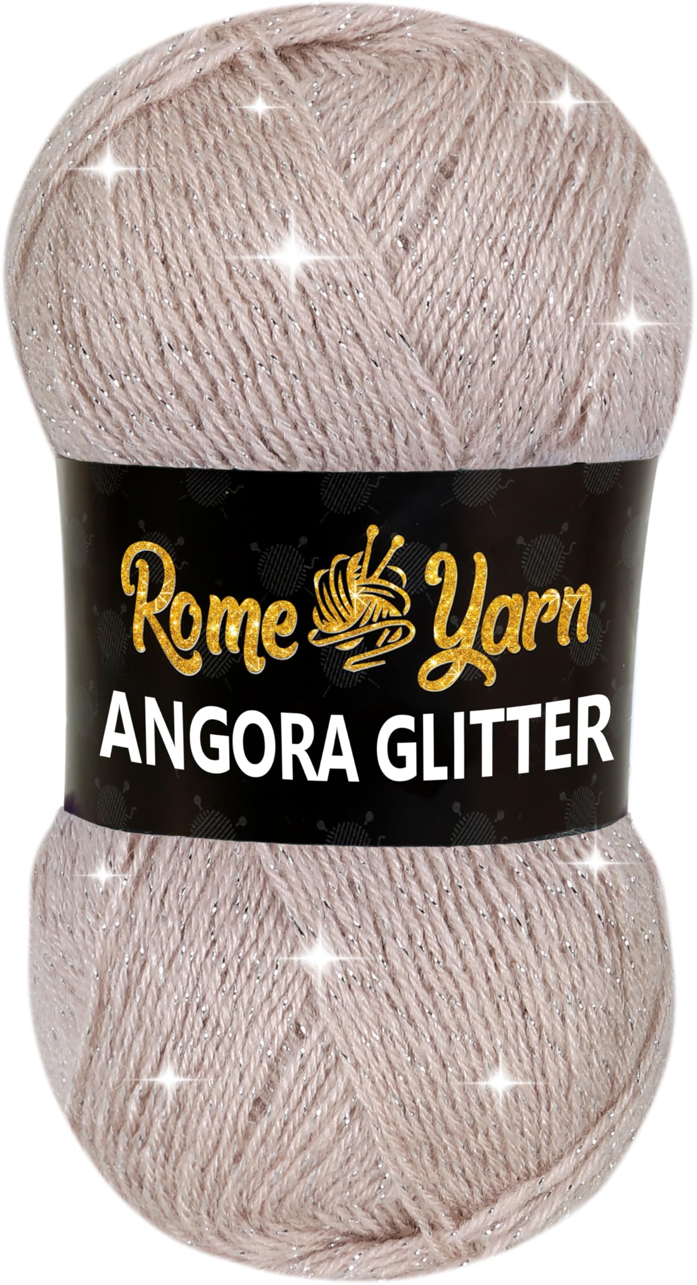Amazon.com: Rome Yarn Angora Glitter Yarn | #2 Fine, Sport (USA), 3 Ply ...