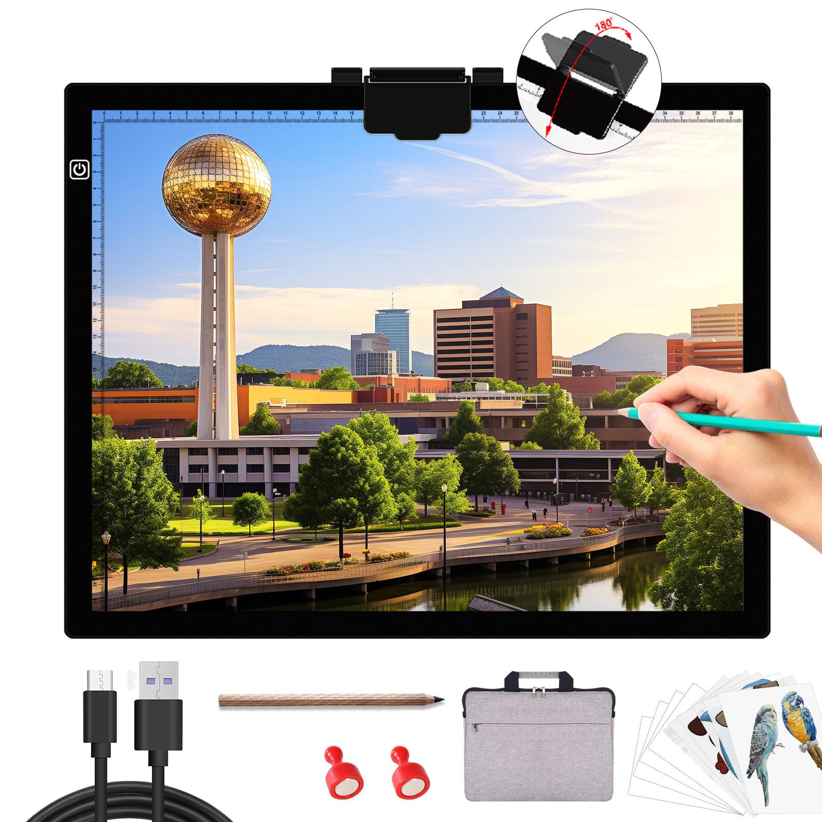 Amazon.com: A3 Light Board with Carry Bag, 6 Levels&Stepless Dimmable ...