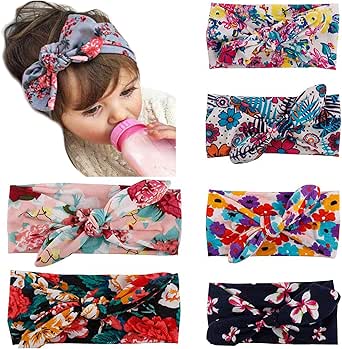 Amazon.com: Fasker 6 Pack Baby Headbands Toddler Newborn Headband With ...