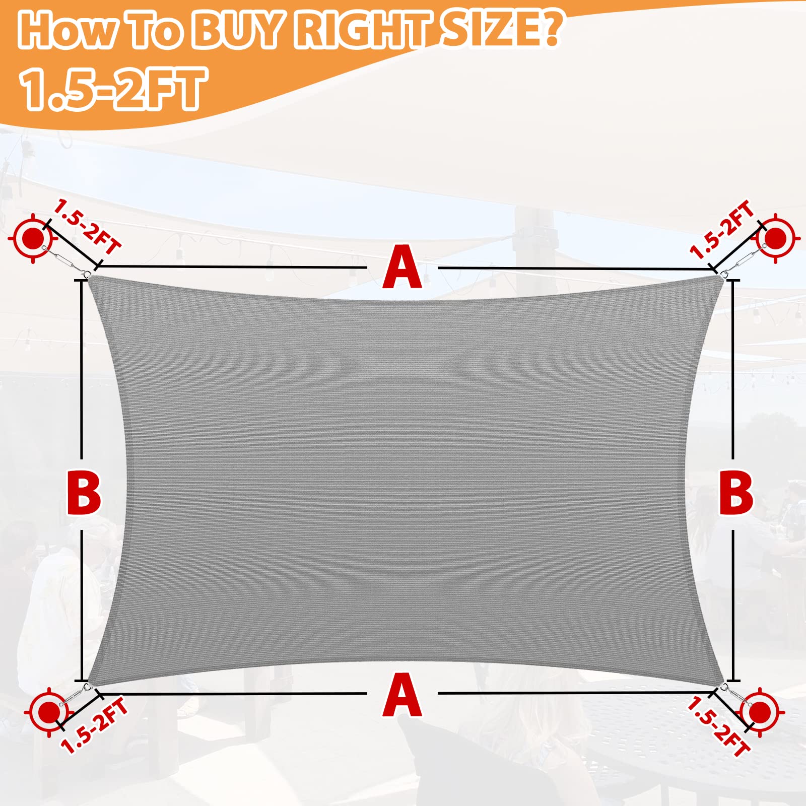 Snapklik.com : Patio Sun Shade Sail Canopy, 8 X 12 Edge Double-Layer ...