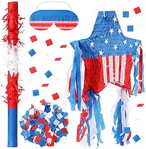 Amazon.com: Lunmon Patriotic Piñata Decorations 4th of July Piñata with ...