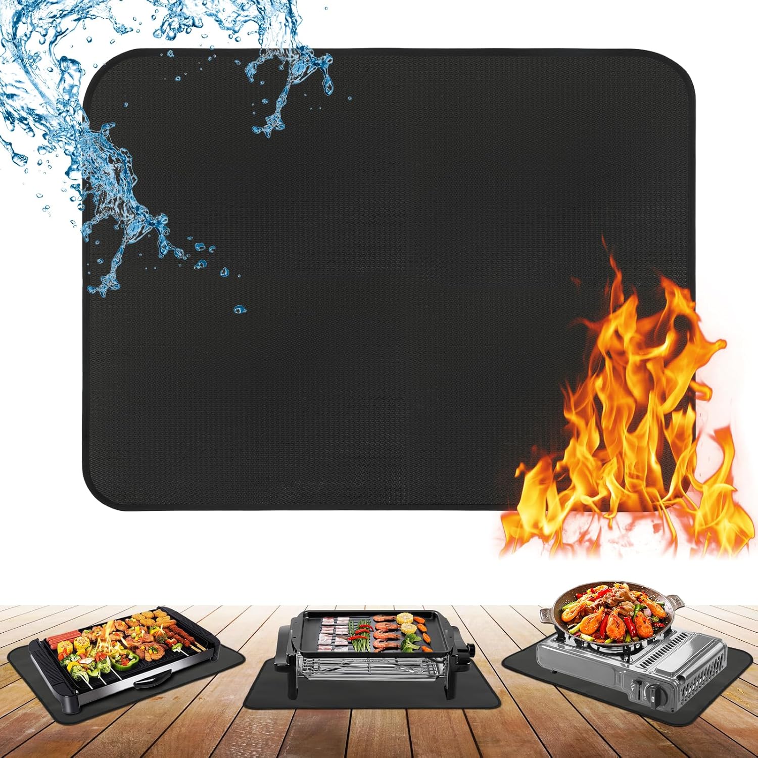 Amazon.com: Rhino Valley Under Grill Mat, 24 x 31 inch Grill Mats for ...