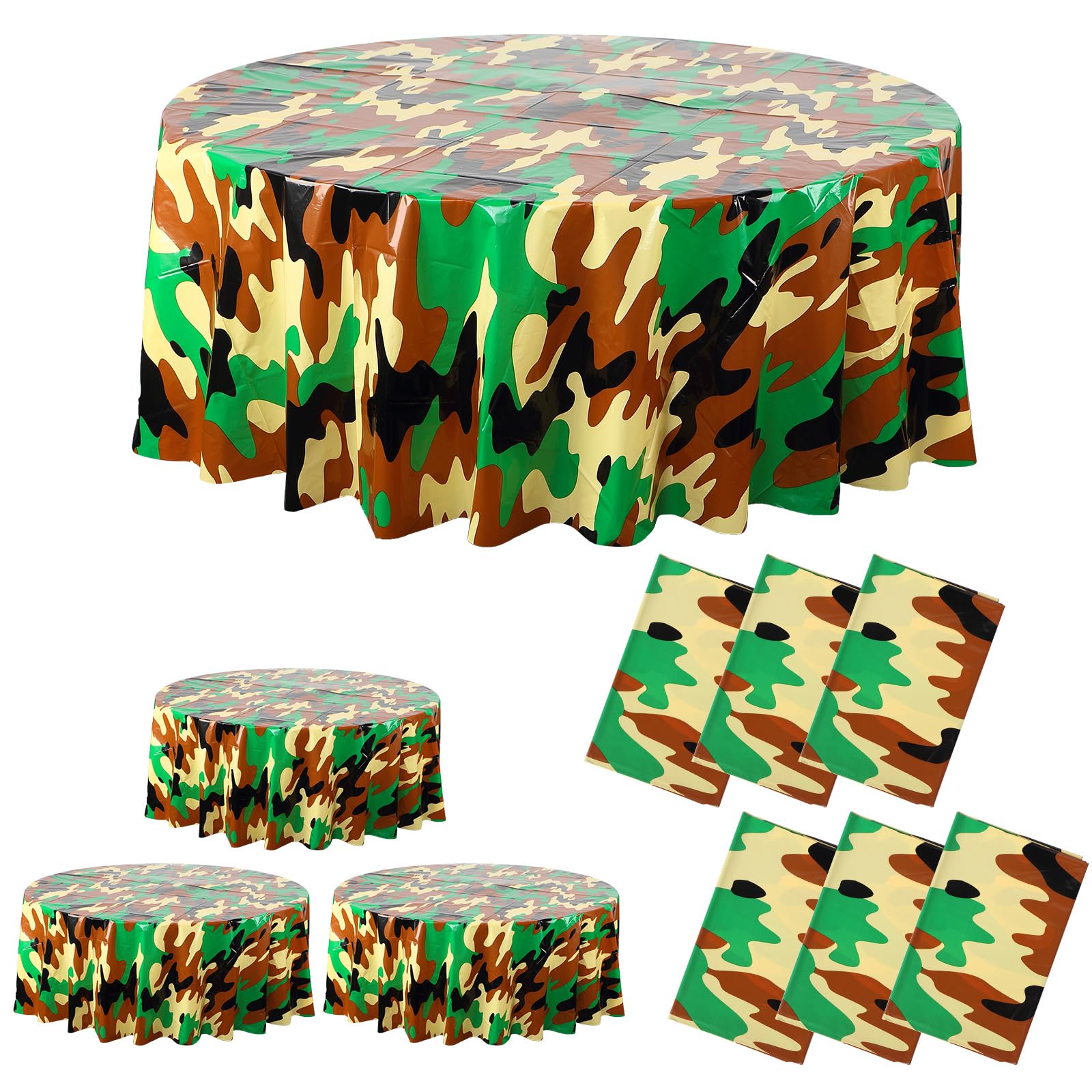 Amazon.com: Oudain 6 Pack Camo Tablecloth Camouflage Plastic Tablecover ...