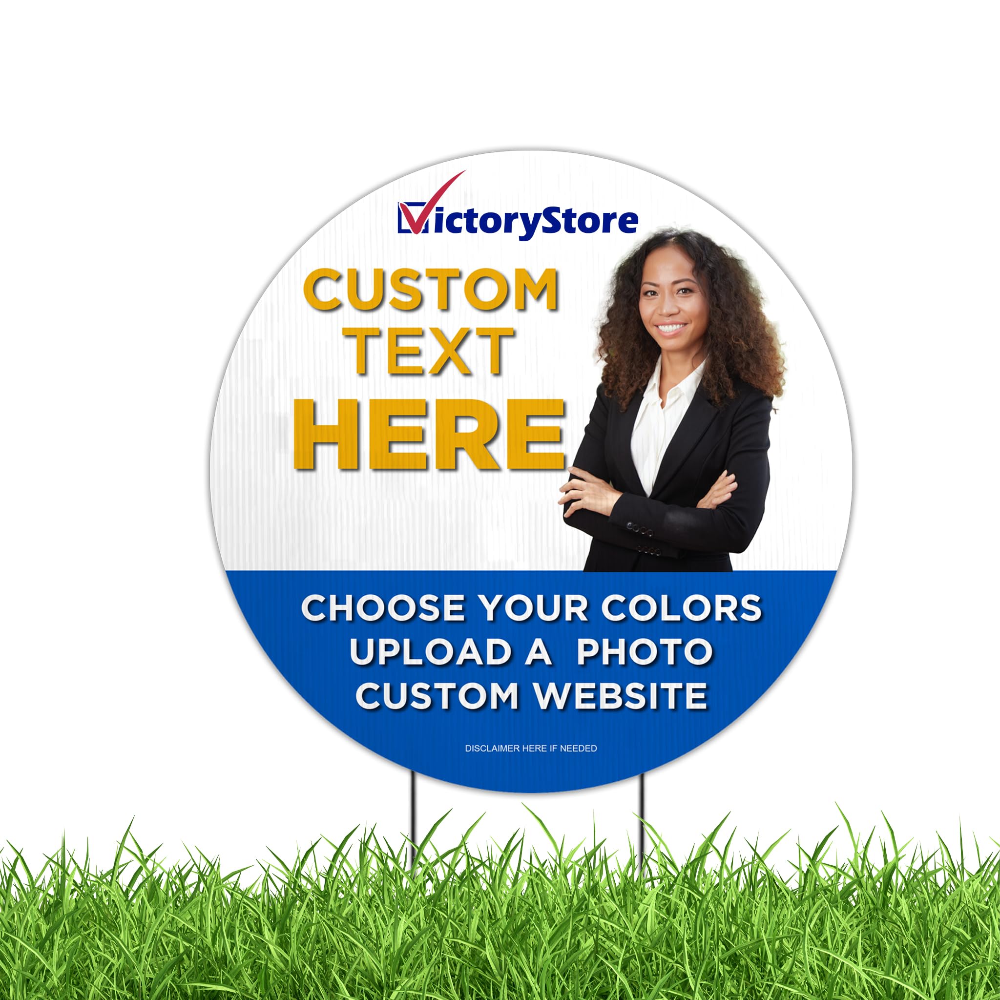 Amazon.com : VictoryStore 23.5" Custom Round Yard Signs with Stakes ...