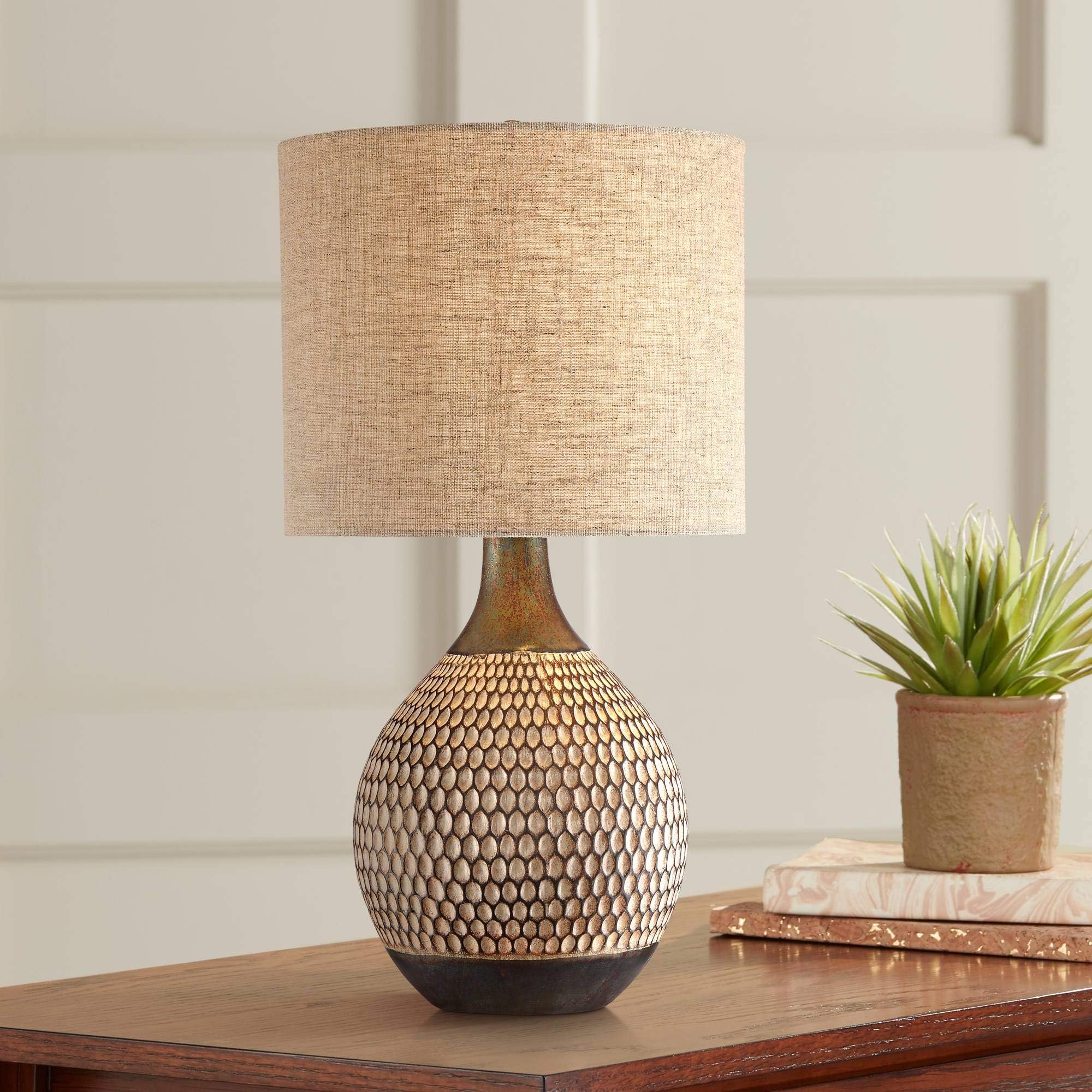 360 Lighting Gordy Modern Mid Century Accent Table Lamp with Dimmer 20 ...
