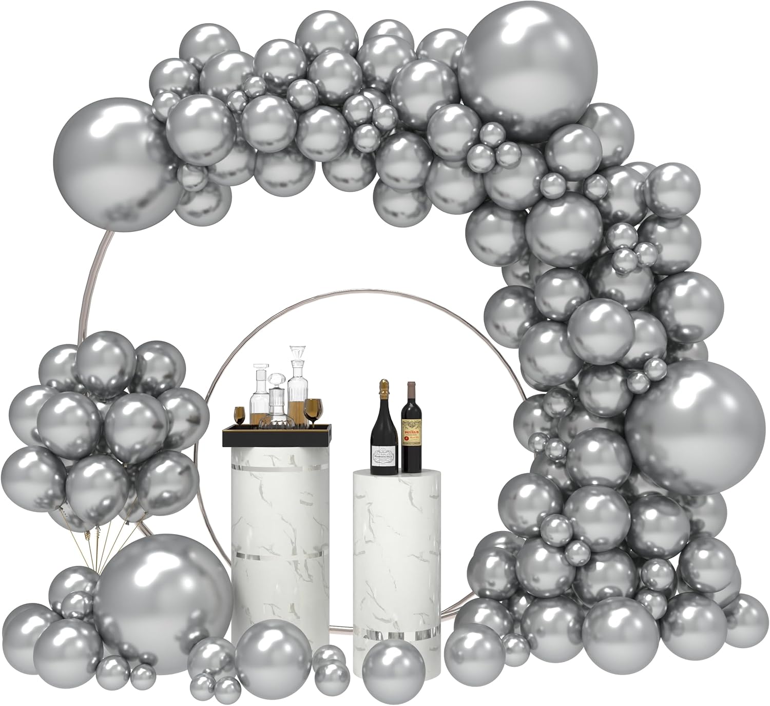 Amazon.com: JOYYPOP Metallic Silver Balloons 130 Pcs Metallic Silver ...