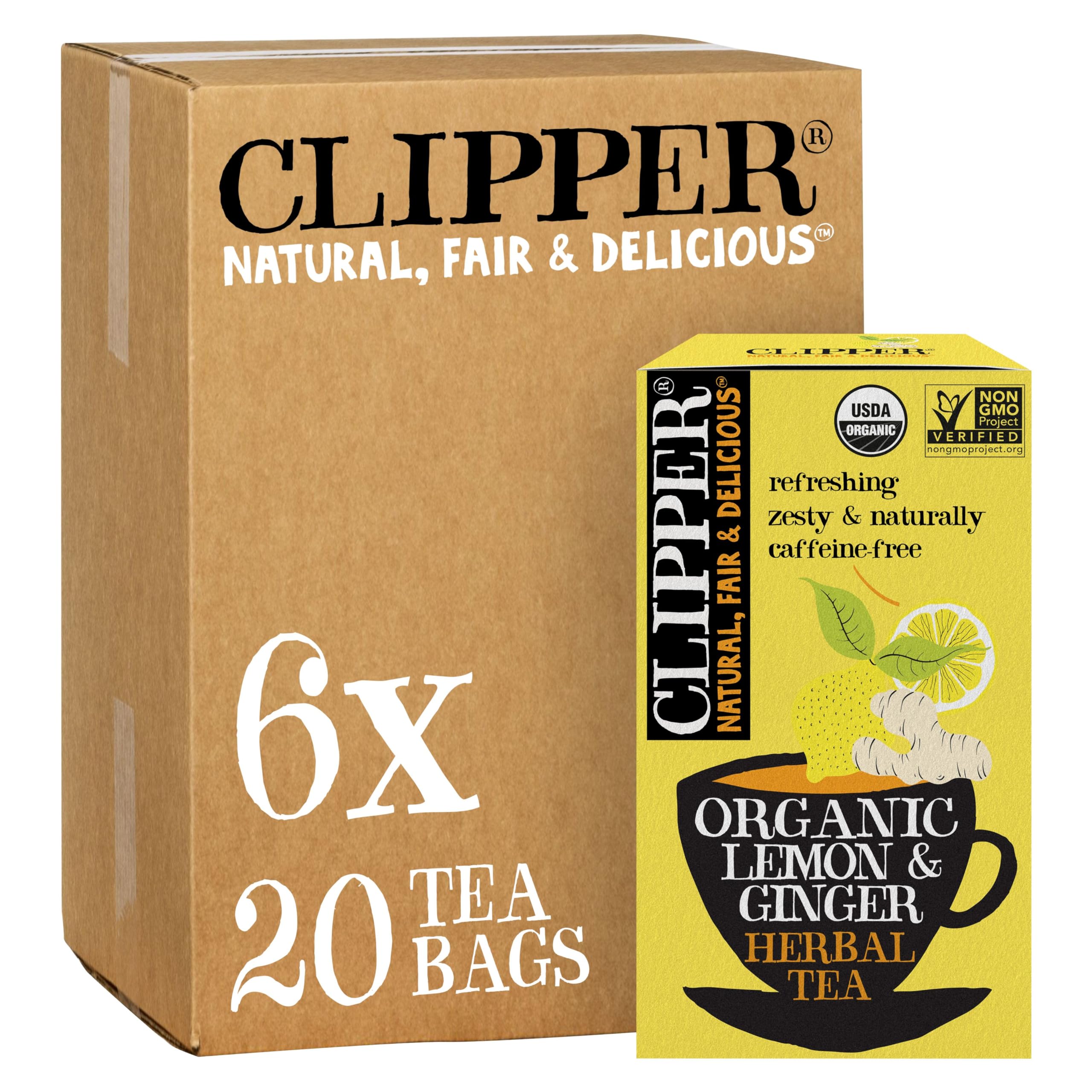 Amazon.com : Clipper Tea Lemon & Ginger Teabags – Caffeine Free, USDA ...