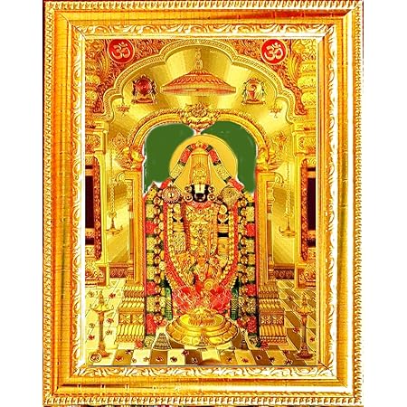 Big Tirupati Balaji Photo with LED Lights 52 x 40 cm Balaji Photo Frame ...