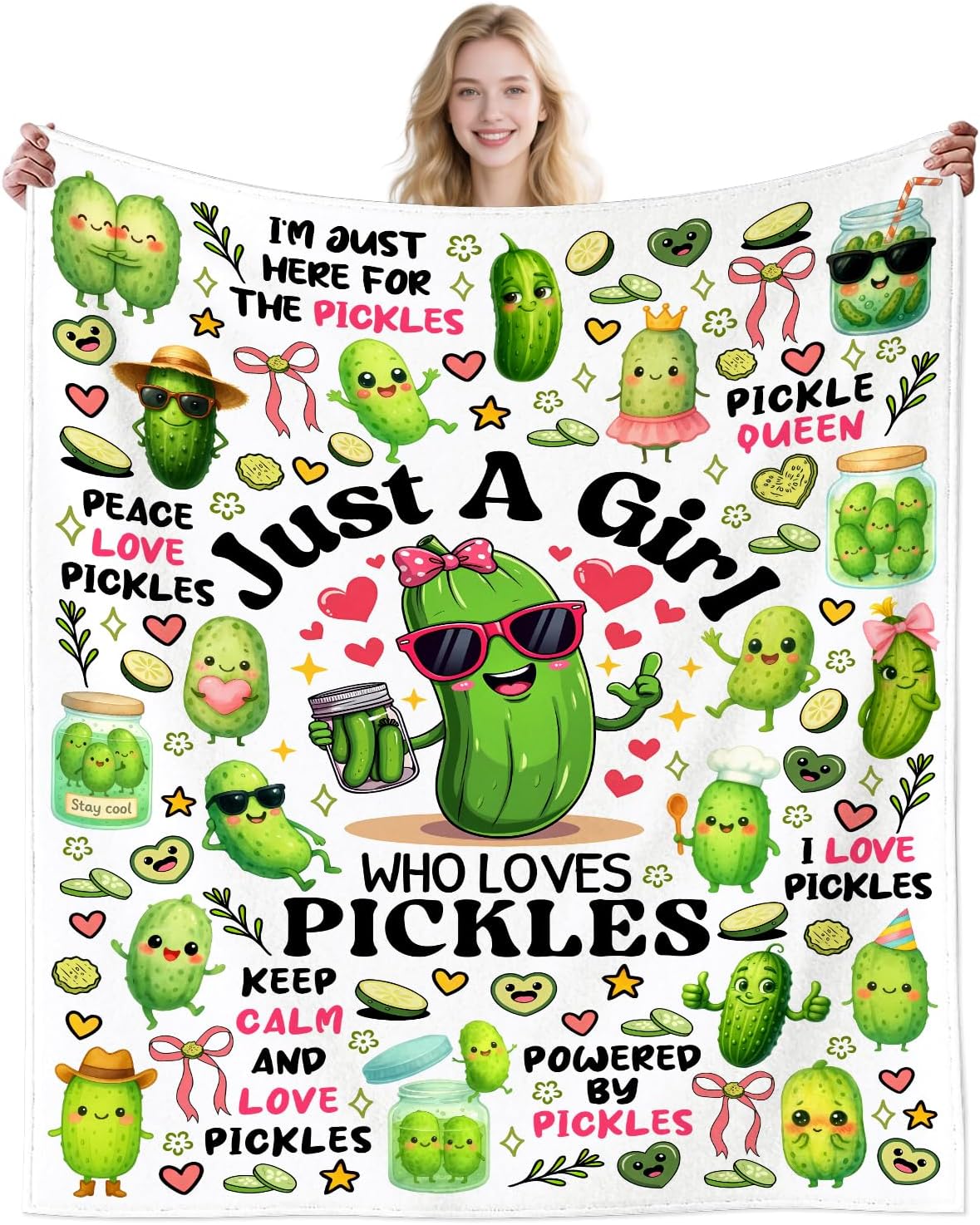 Amazon.com: Reedimin Cute Pickle Blanket Merch Funny Pickles Stuff ...