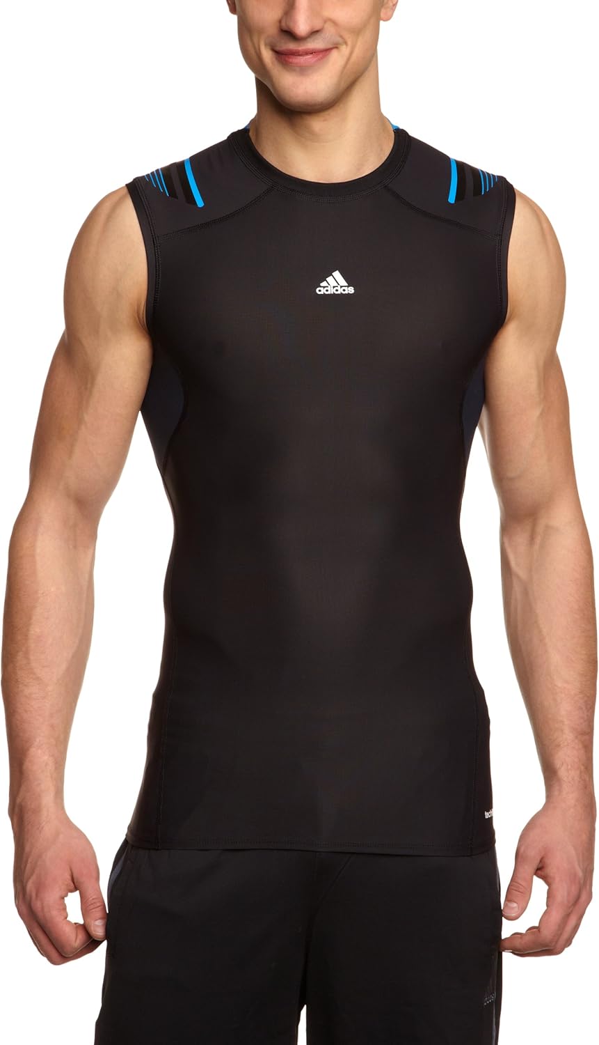 adidas Techfit Powerweb Men's Armless T-Shirt Black black Size:XXL ...