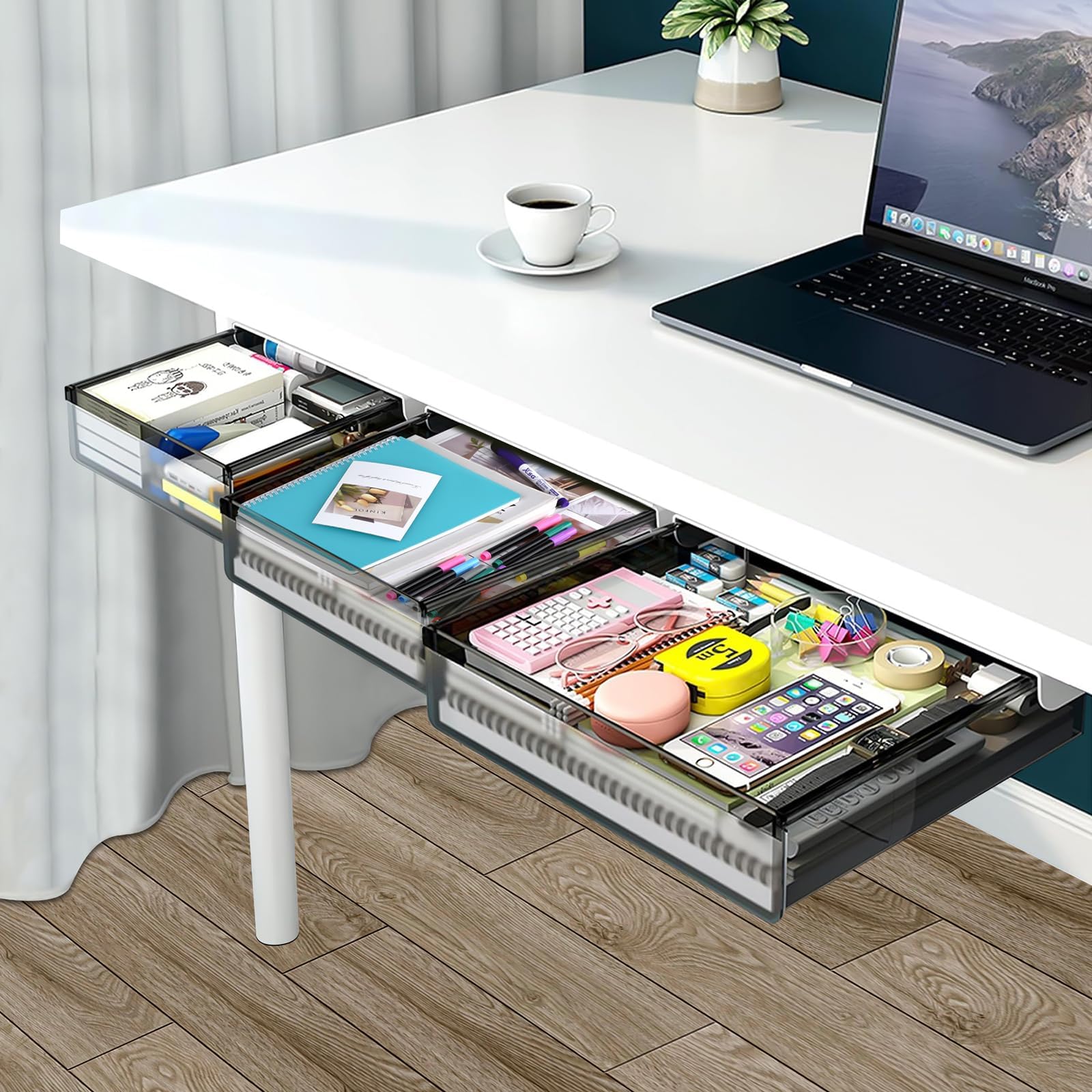 Amazon.com: N-A Under Desk Storage Desk Drawers Organizer Large 2Pack ...