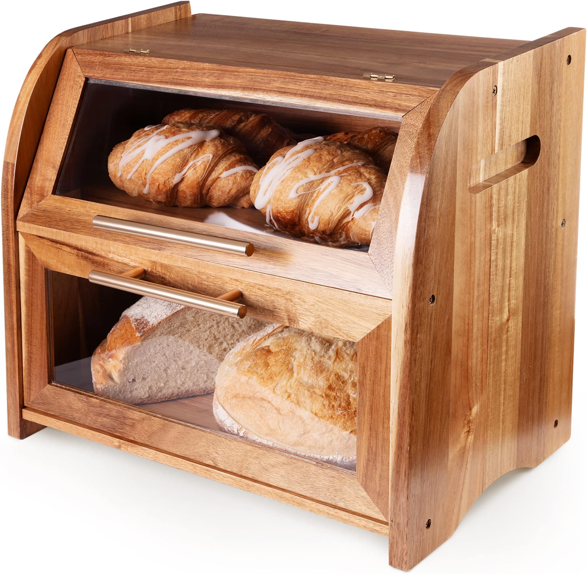 Amazon.com: Amish Handcrafted Amish Valley Products Roll Top Bread Box ...
