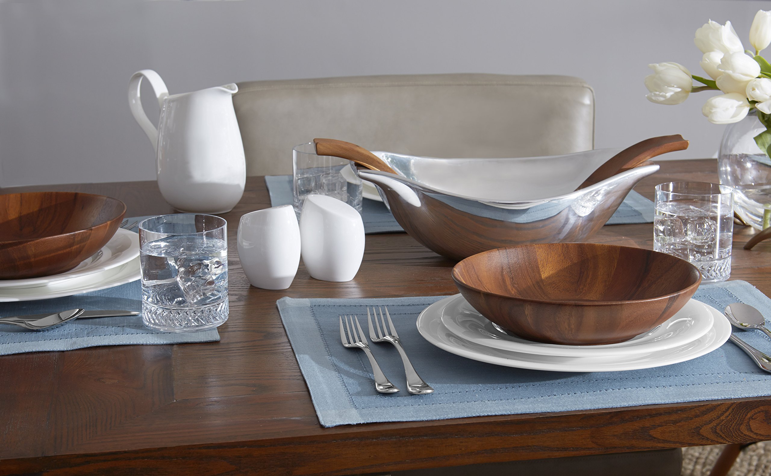 Snapklik.com : Nambe Skye Collection Ceramic Coupe Salad Plates White ...