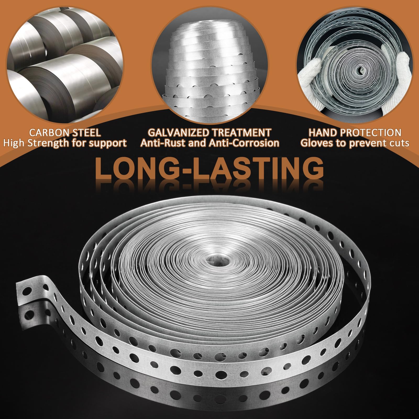 Snapklik.com : Axisculpt Metal Pipe Strap 3/4-Inch X 50-Feet 24-Gauge ...