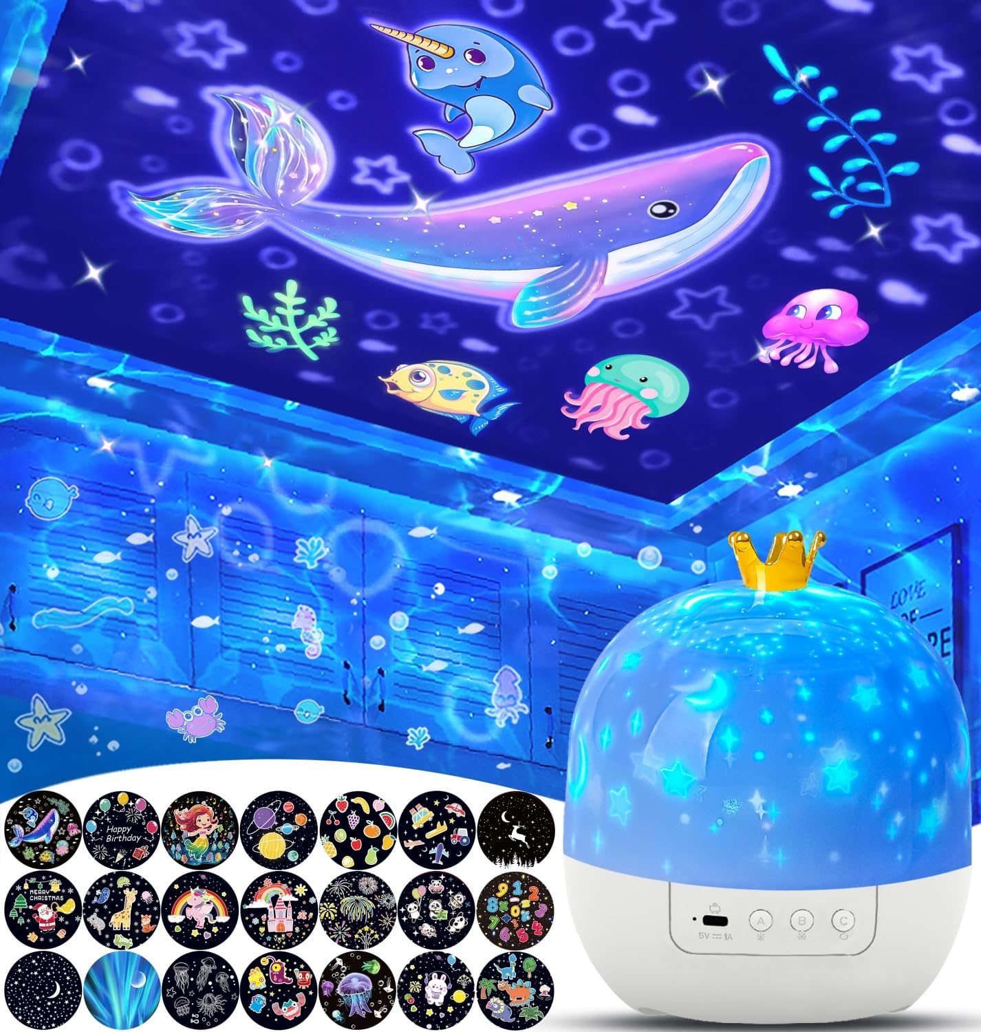 12 Sets of Films, Star Projector for Kids, Galaxy Projector for Bedroom ...