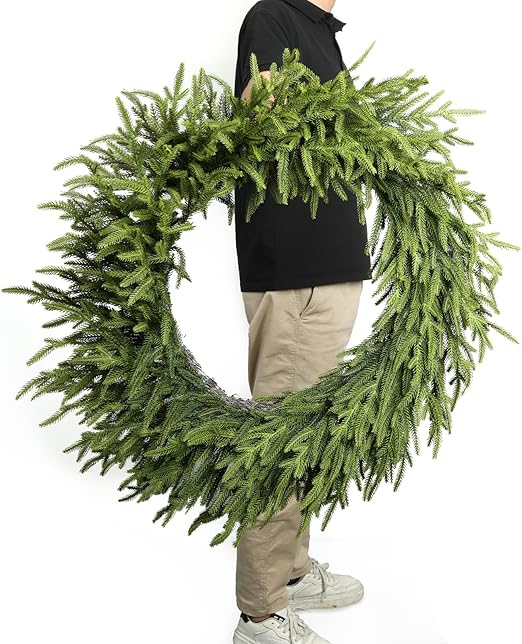 Amazon.com: 30 Inch Large Realistic Christmas Wreath,Thick and Lush ...