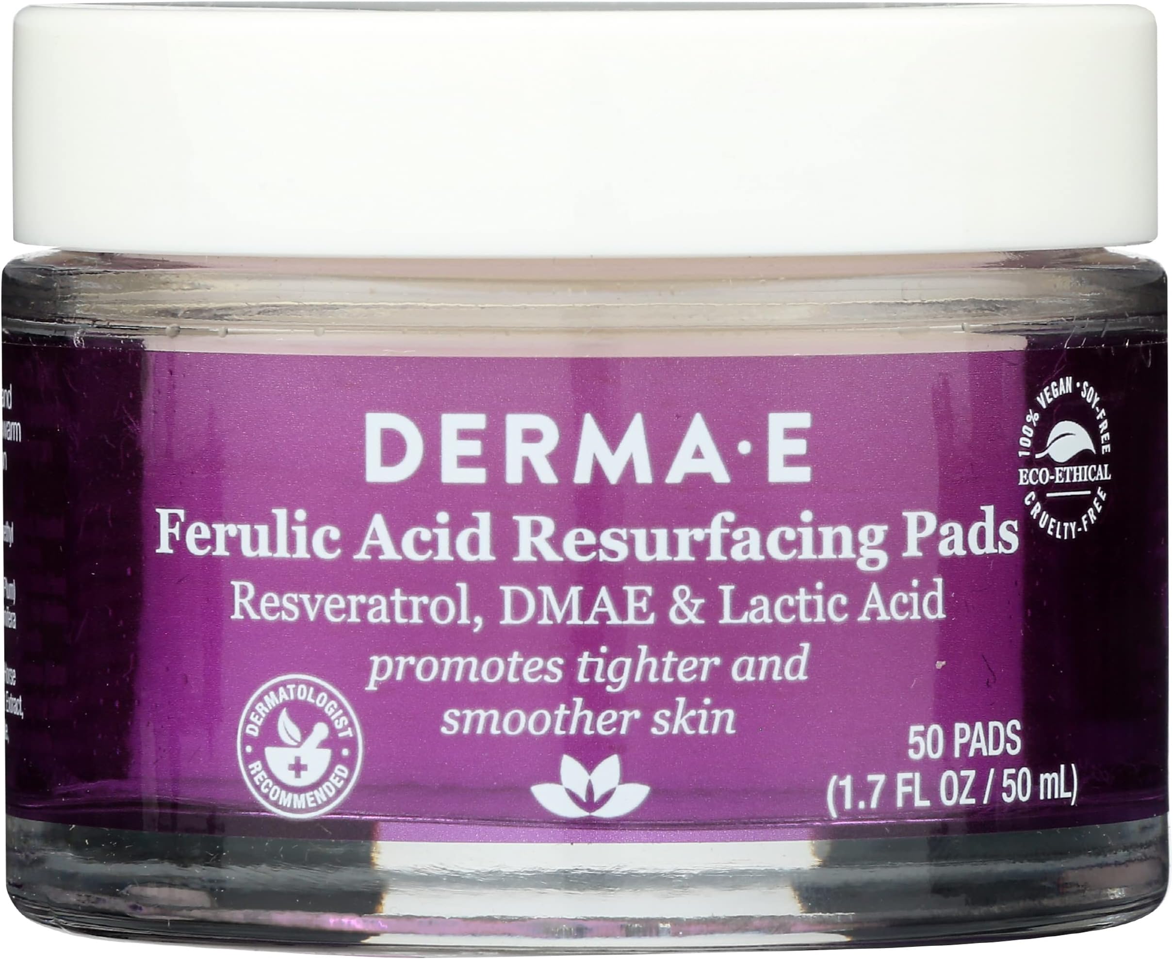 Amazon.com: DERMA-E Ferulic Acid Resurfacing Pads Unisex Pads, Cruelty ...