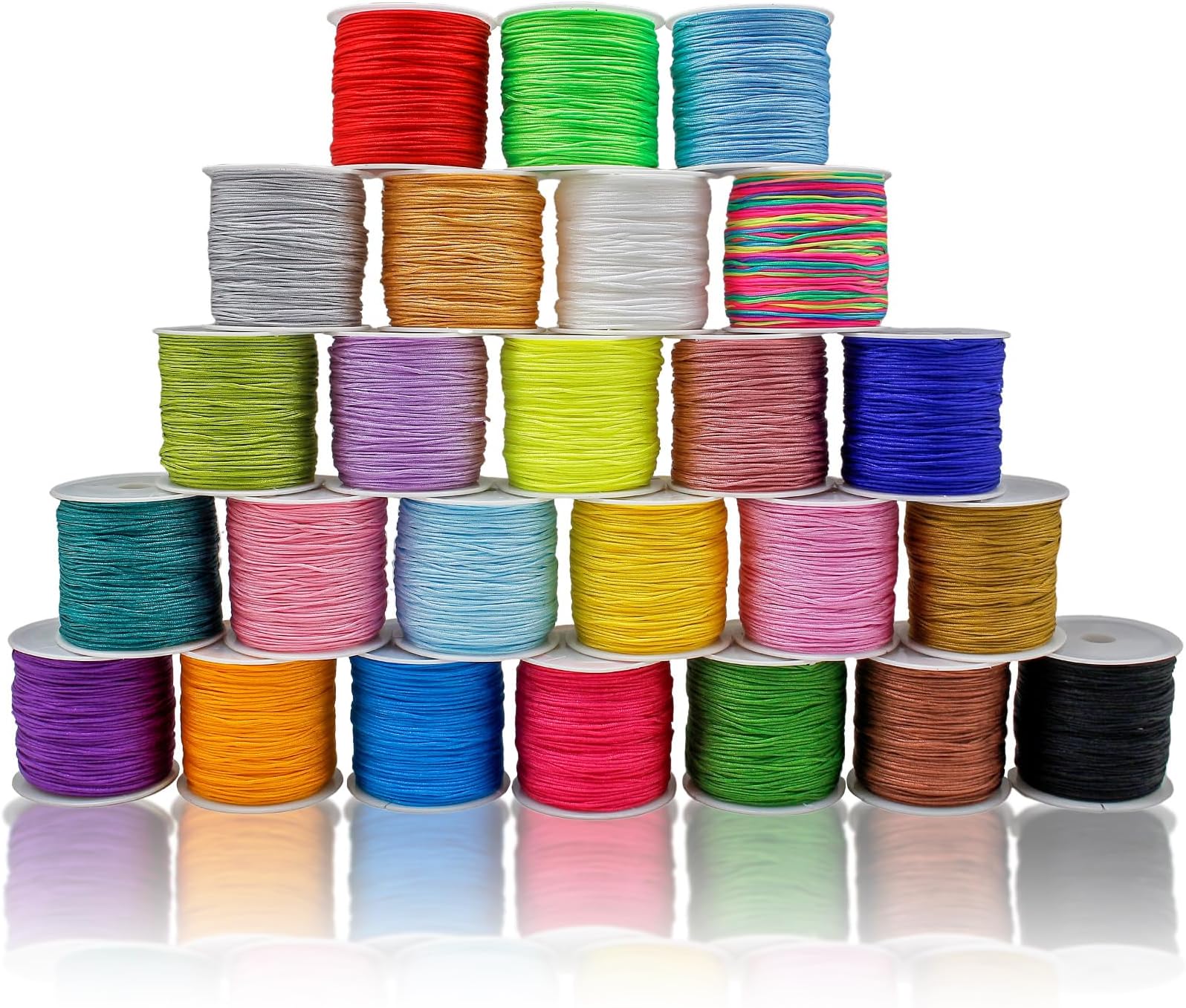 Amazon.com: ZhXu Shuo 20 Rolls 656 Yards 1mm Rattail Satin Nylon Trim ...