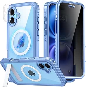 Amazon.com: GIVELOT Magnetic & Stand for iPhone 16 Plus Case Built-in Privacy Screen Protector ...