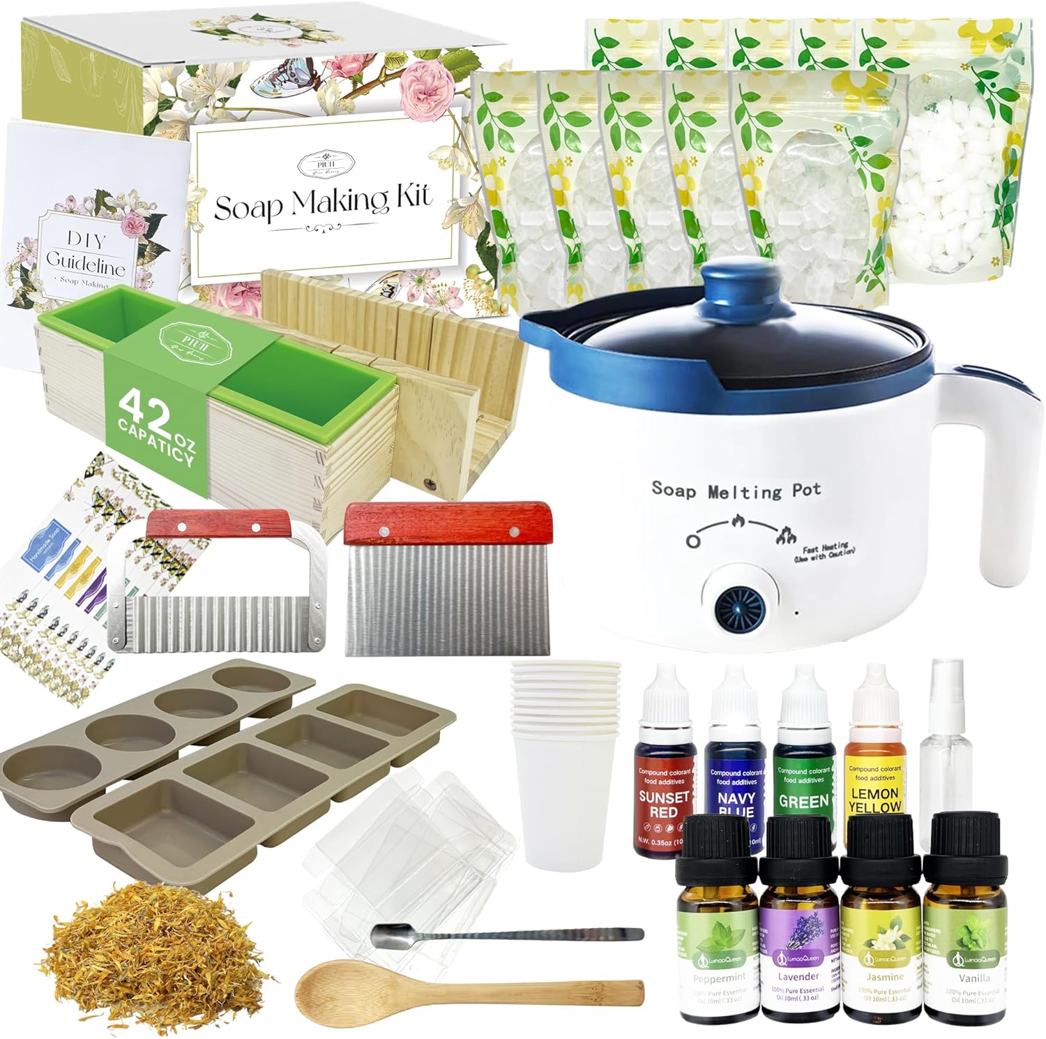 Amazon.com: PIUH Pro Soap Making Kit for Making Soap Including Soap ...