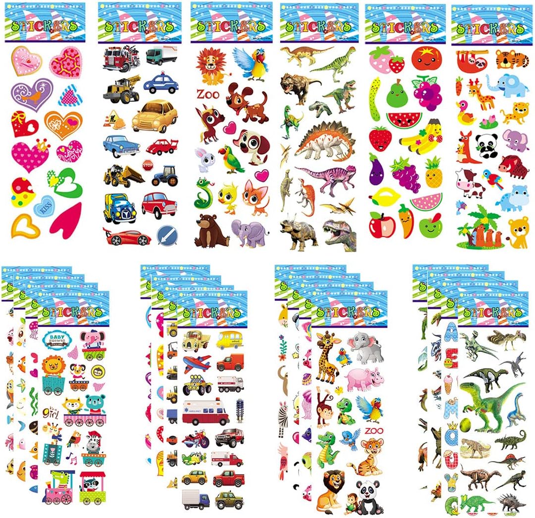30 Sheets Puffy Stickers for Kids Children 3D Stickers for Party Bag ...
