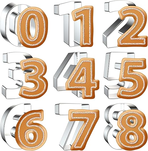 Amazon.com: Number Cookie Cutter Set 3 Inch - 9 Pcs Xzhloym Cookie ...