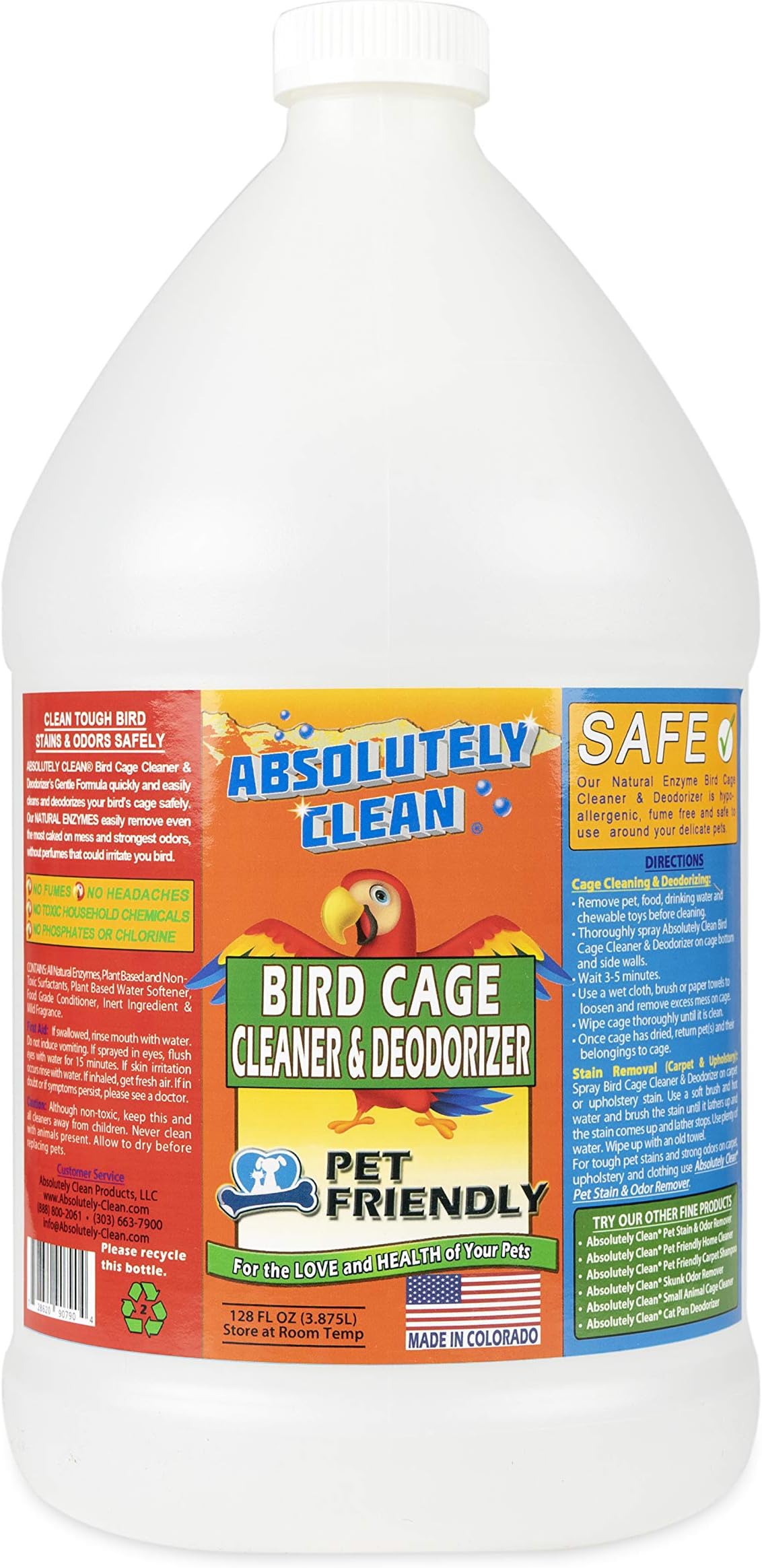 Amazon.com: Absolutely Clean Amazing Bird Cage Cleaner and Deodorizer ...