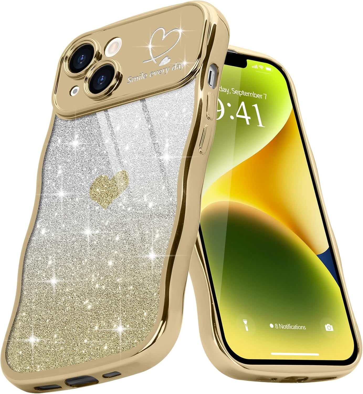 Amazon.com: Teageo for iPhone 14 Case for Women Girls Cute Curly Wavy ...