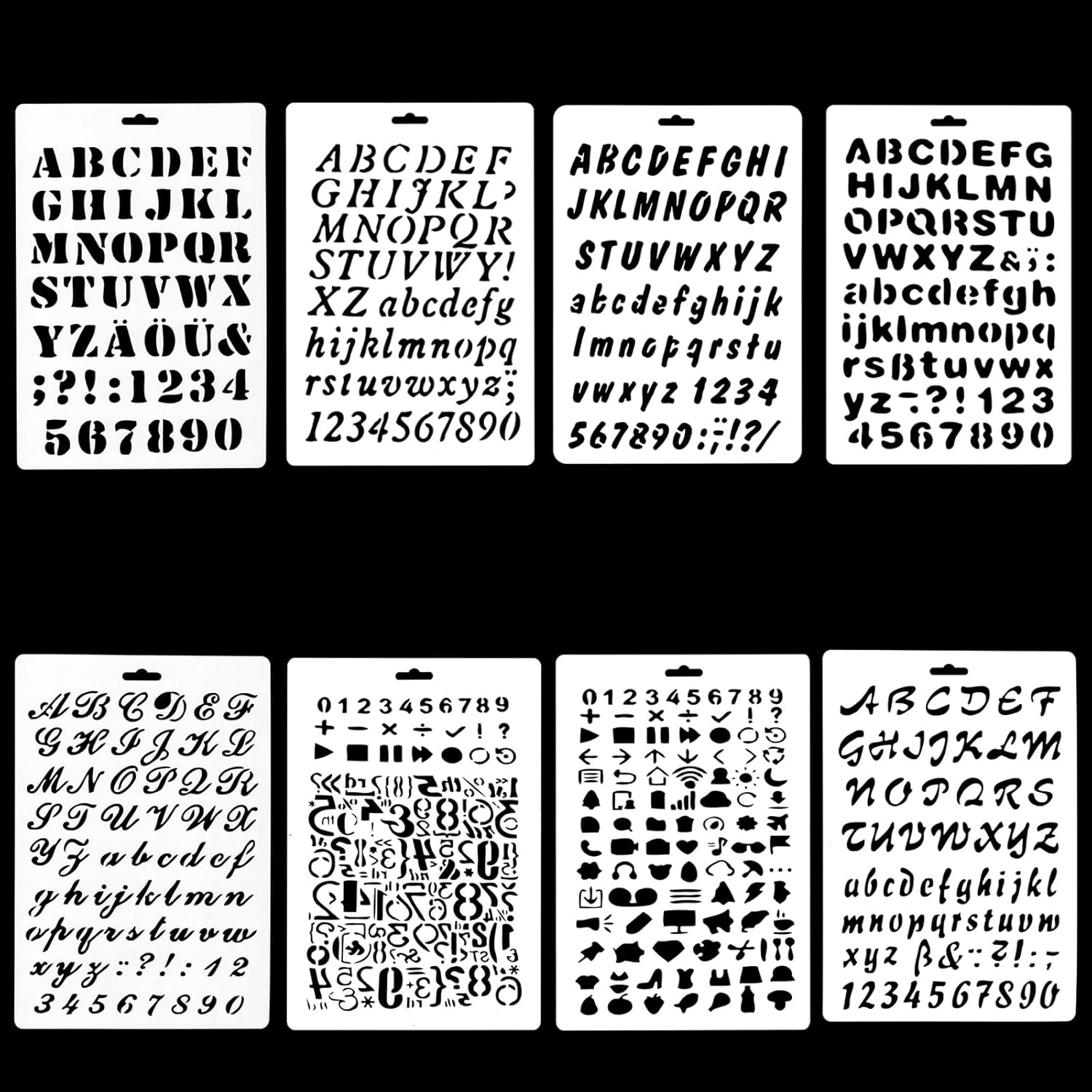 8 PCS Letter Stencils, Stencil Set Alphabet Letter, Reusable Stencils ...