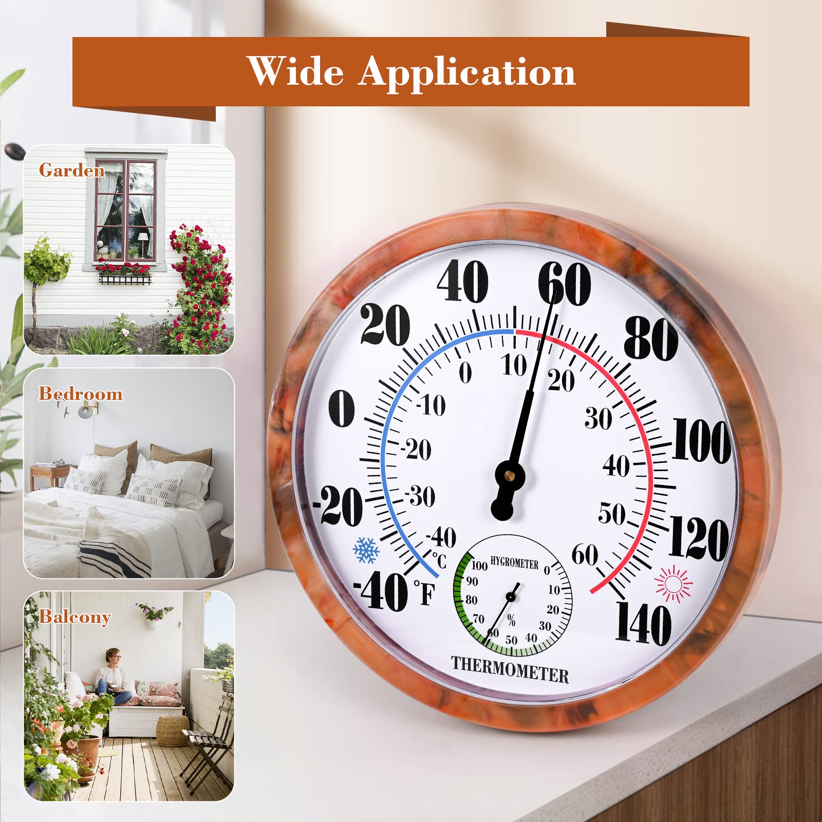 Snapklik.com : Indoor Outdoor Thermometer Hygrometer - 10Inch Outdoor ...