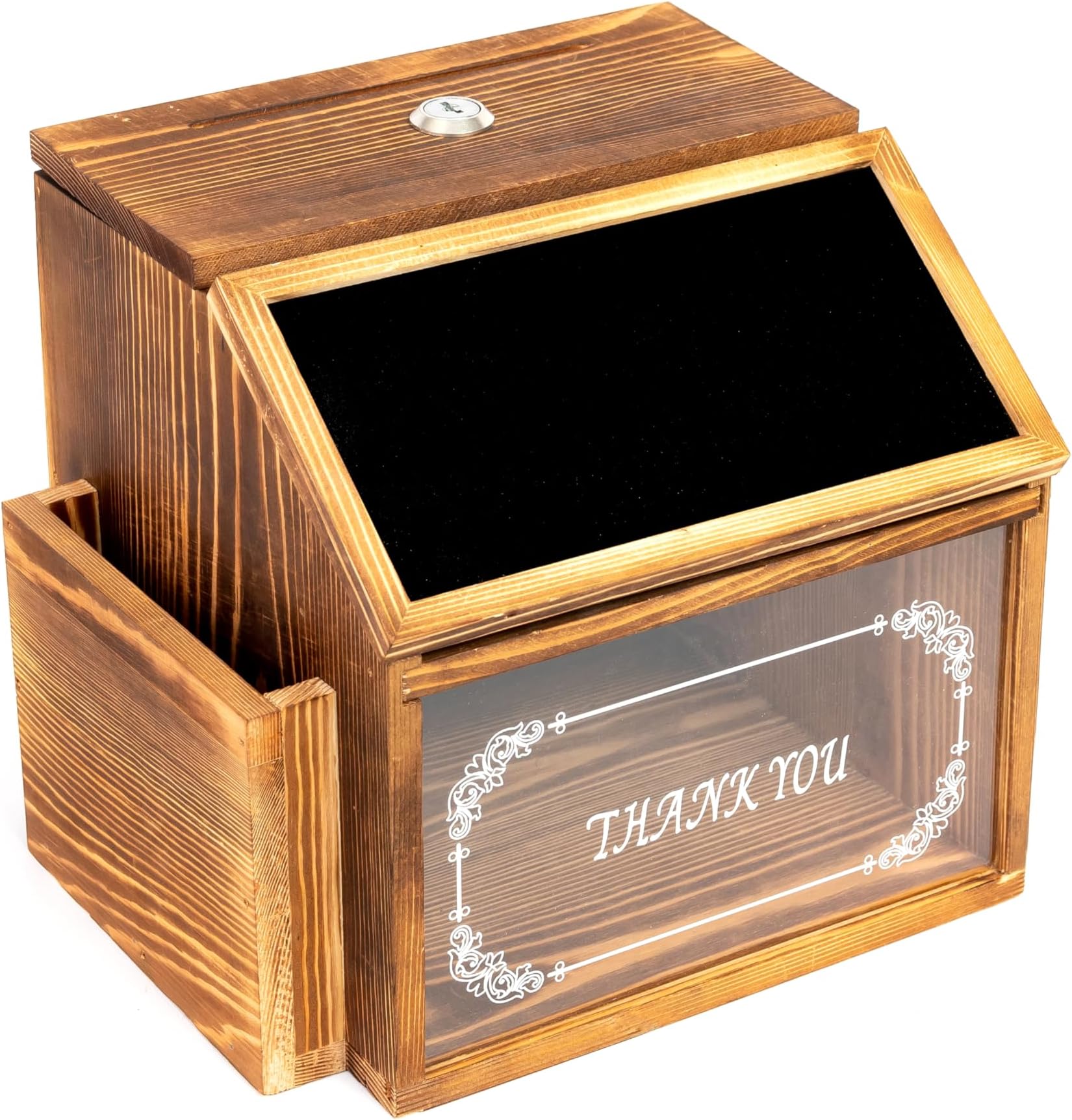 Amazon.com : Wood Donation collection Charity Box Suggestion Ballot Box ...