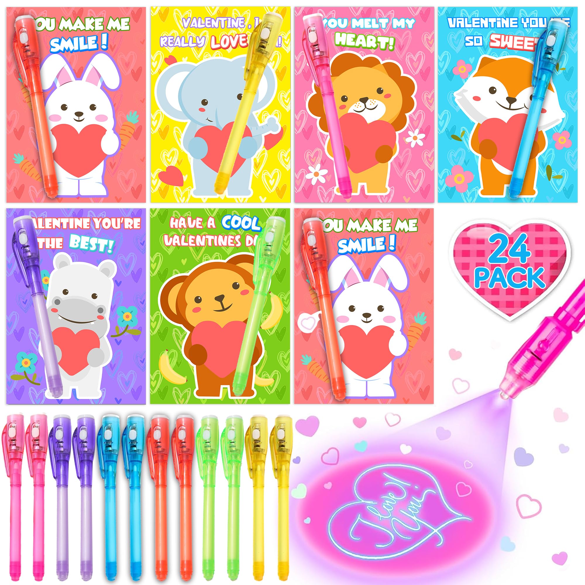 Amazon.com: HABDJILTY 24 Pack Valentine's Day Gifts for Kids Invisible ...