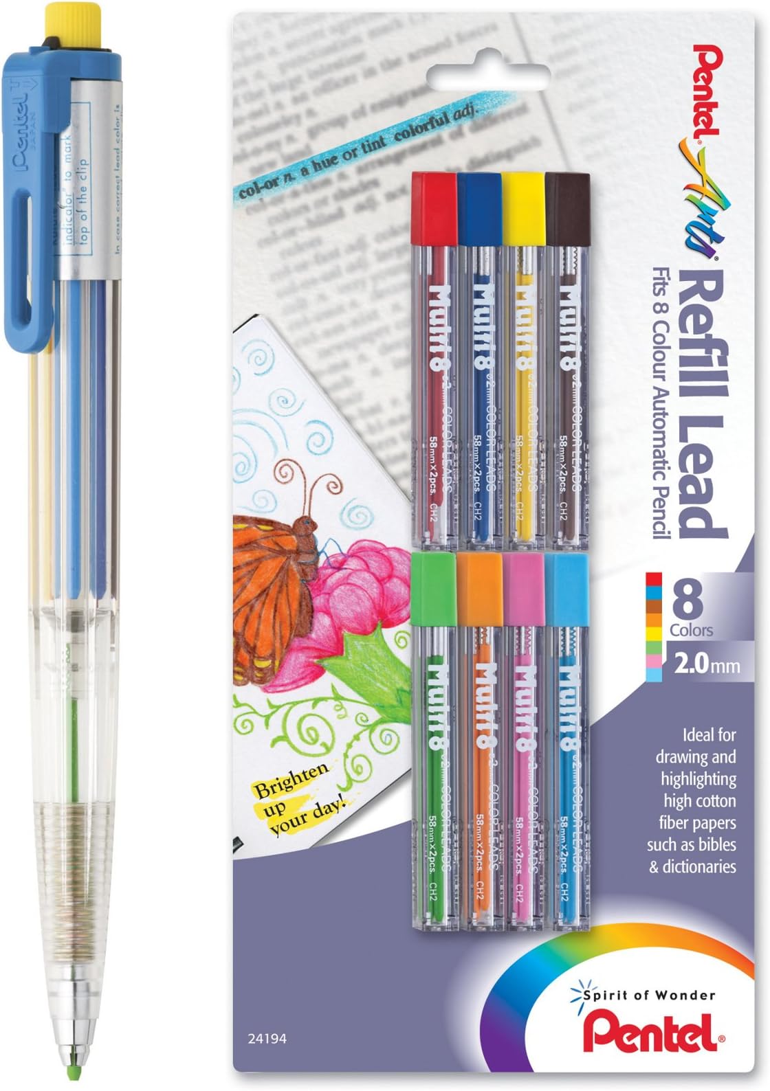Amazon.com : Pentel Super Multi 8 Automatic Mechanical Pencil Set ...