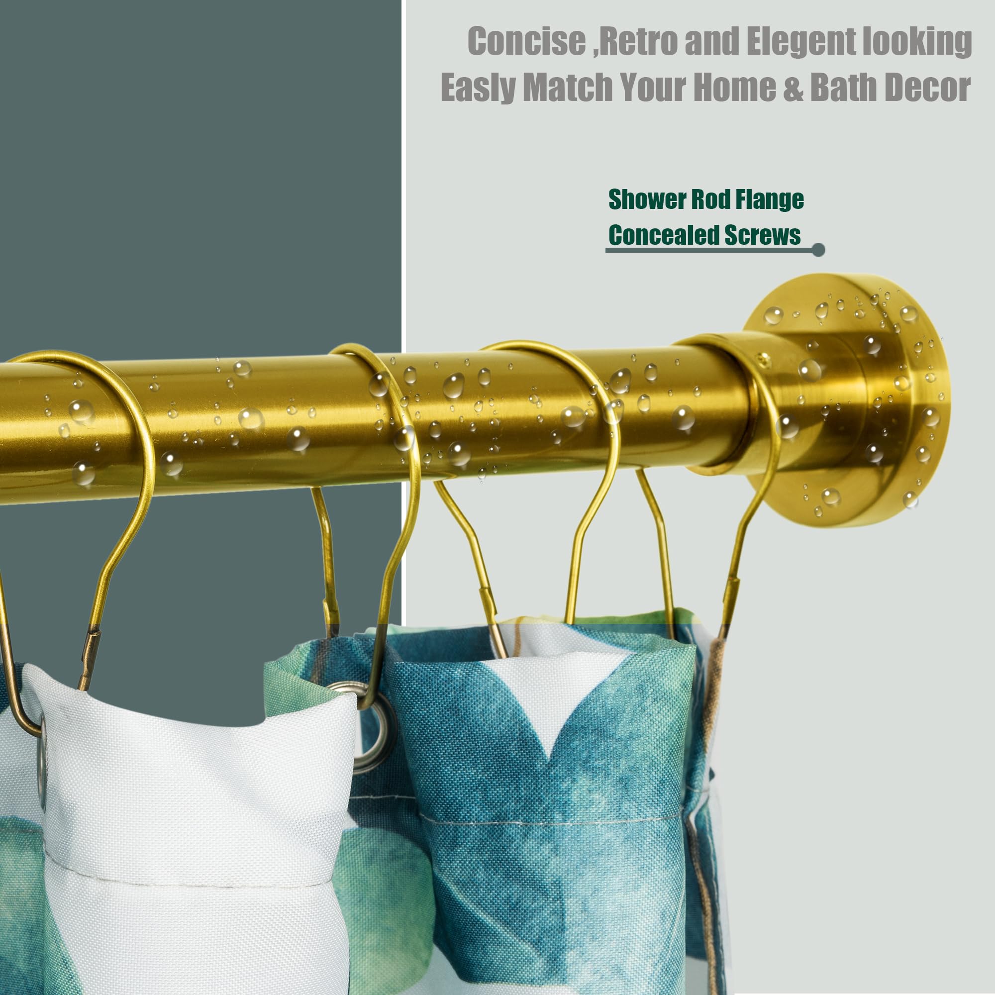 Snapklik.com : Heavy Duty Shower Rod, Adjustable Shower Curtain Rod ...