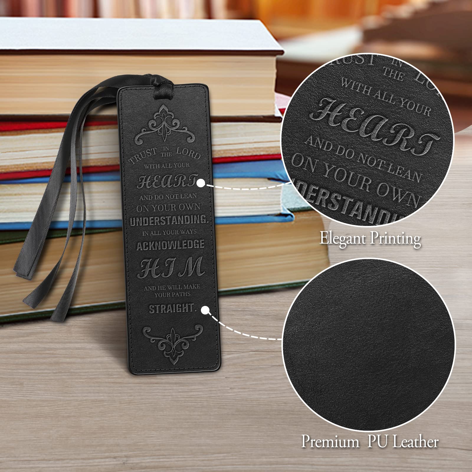 Snapklik.com : FINPAC Leather Bible Bookmarks, Vegan Religious ...