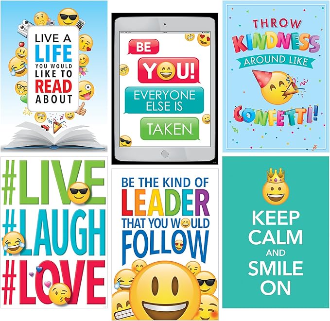 Amazon.com : Creative Teaching Press CTP Wall Poster Emoji Fun Inspire ...