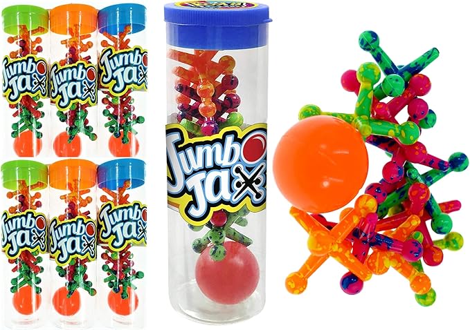 Amazon.com: JA-RU Jumbo Jacks Game with Ball (6 Pack) – Soft Rubber ...