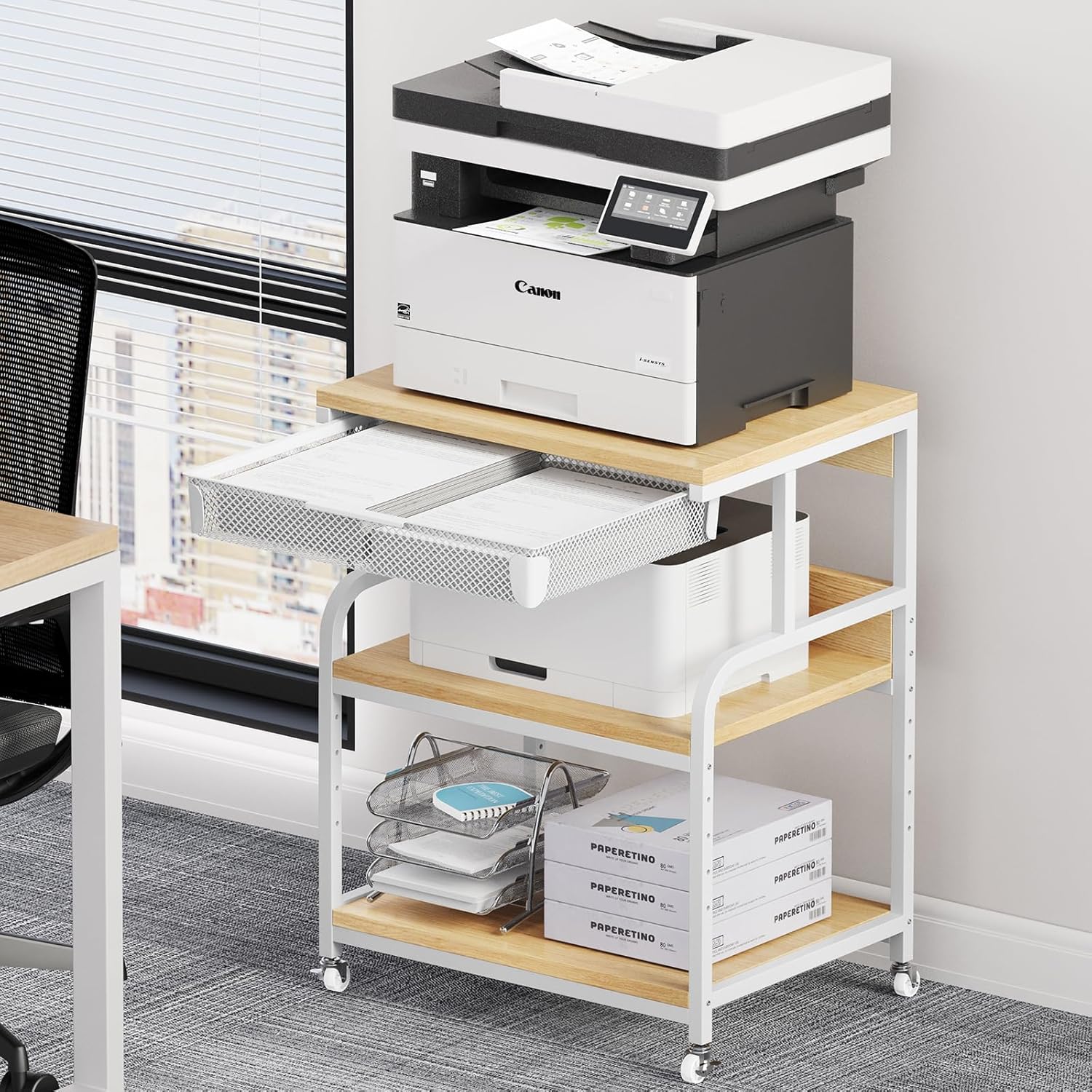 EasyCom Extra Large 3 Tier Printer Table with Falkland Islands | Ubuy
