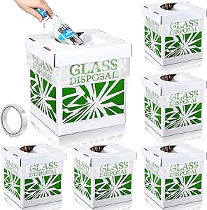 Resurhang 6 Pcs Broken Glass Disposal Box 9" L x 9" W x 10" H Benchtop ...