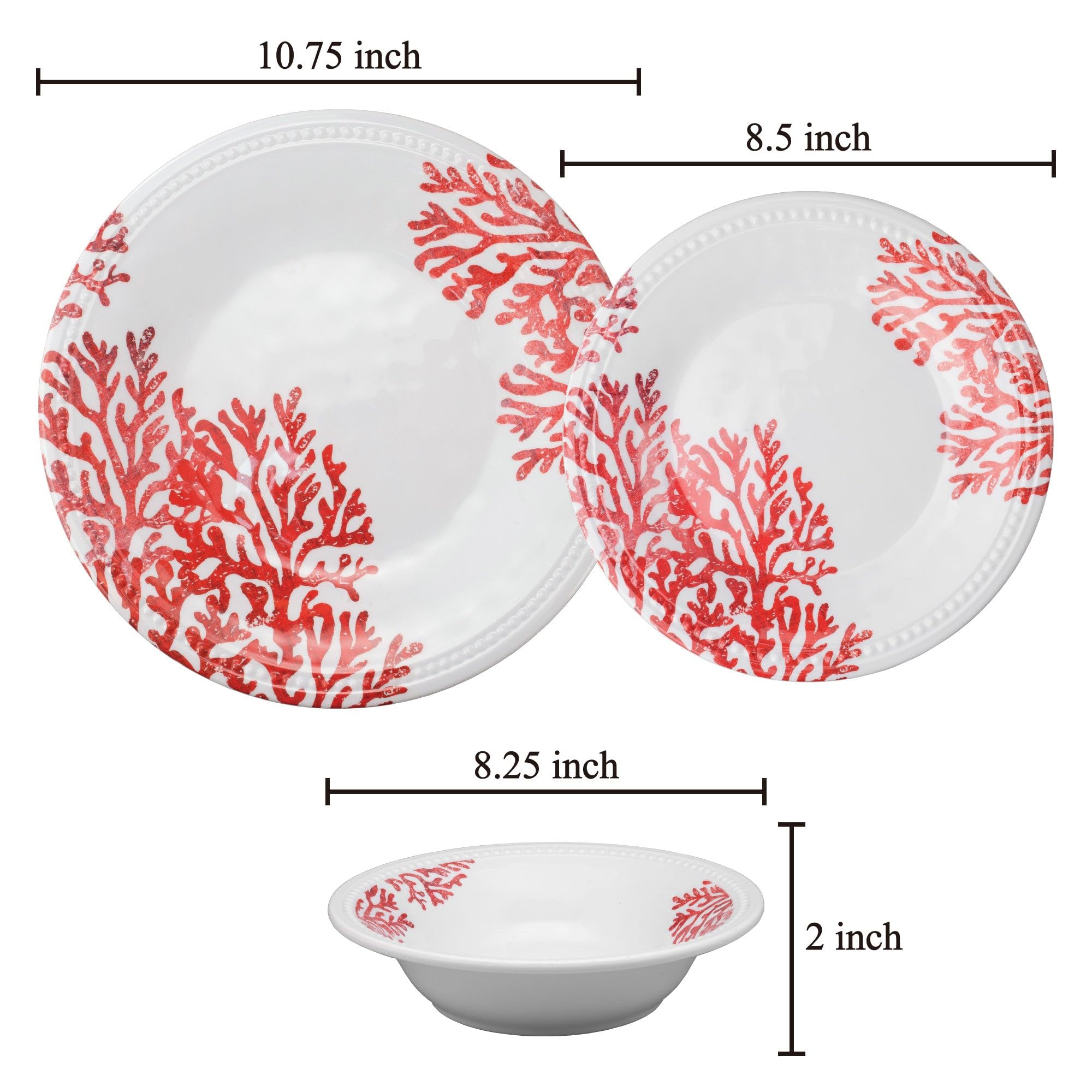 Snapklik.com : UPware 12-Piece Melamine Dinnerware Set, Includes Dinner ...